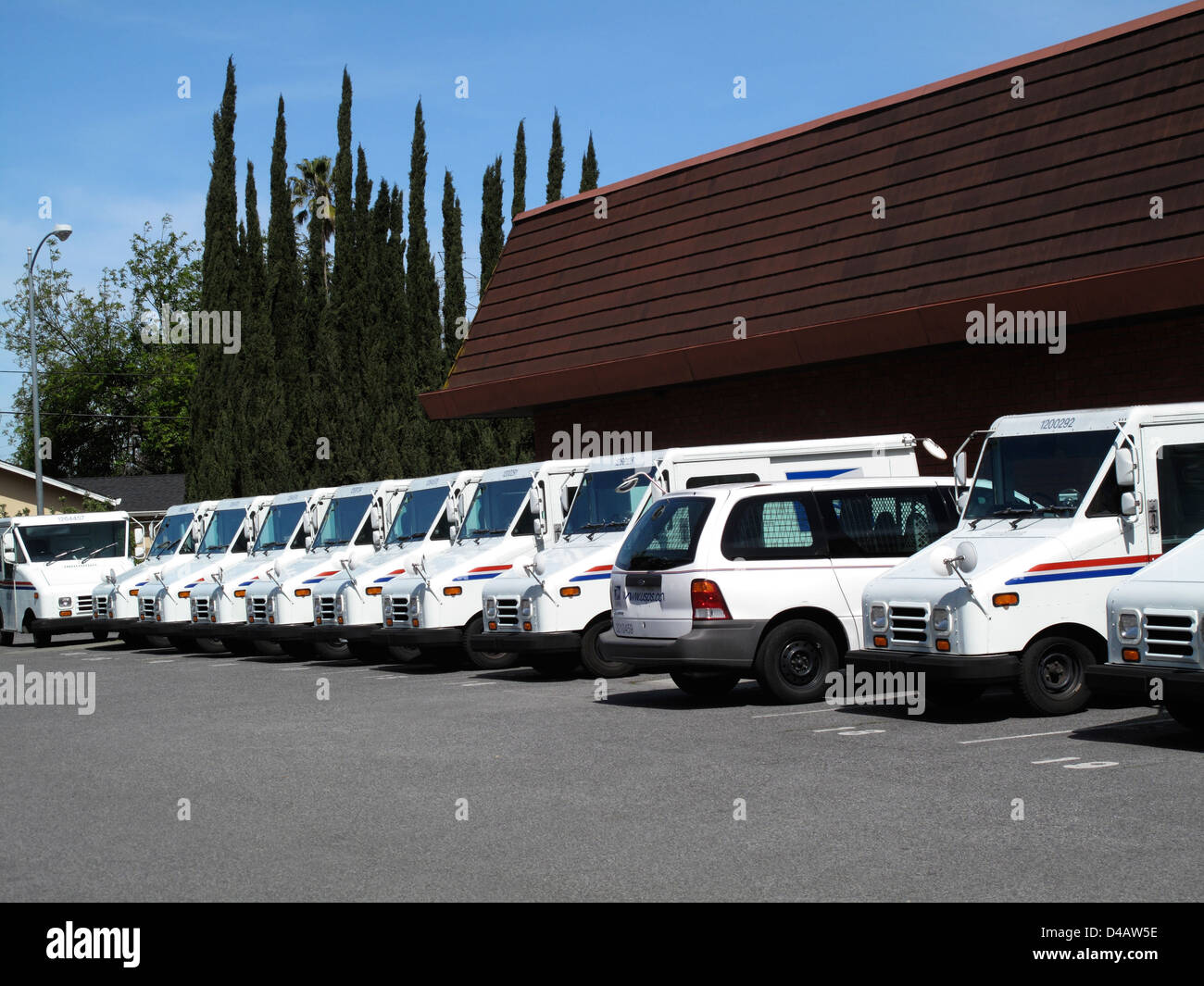 US Postal Service postal vehicles parked at Cambrian Post Office, San ...