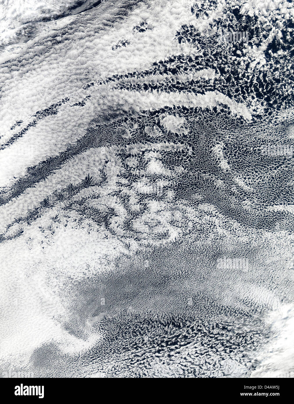 NASA's satellite images captured open-cell and closed-cell cloud ...