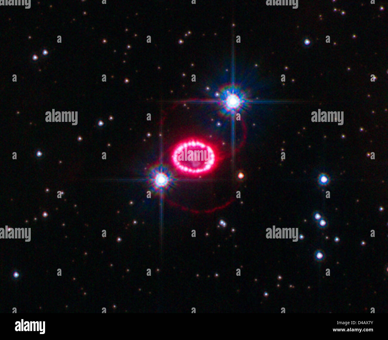 New Hubble Observations of Supernova 1987A Trace Shock Wave Stock Photo ...