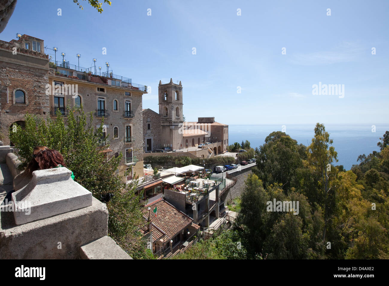 Taormina, Italy, a city view towards the sea Stock Photo - Alamy