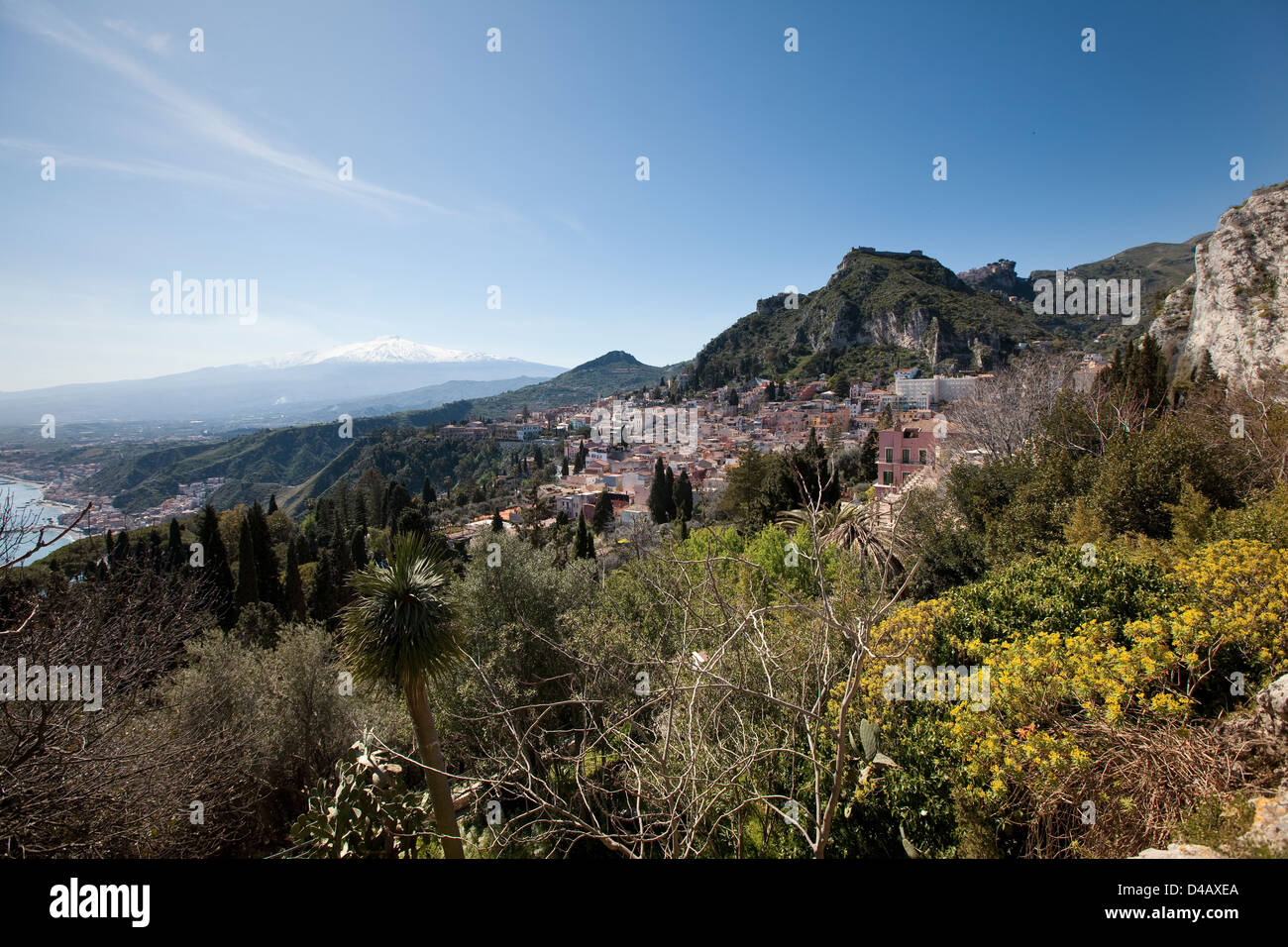Taormina, Italy, a city view at the Monte Tauro Stock Photo - Alamy