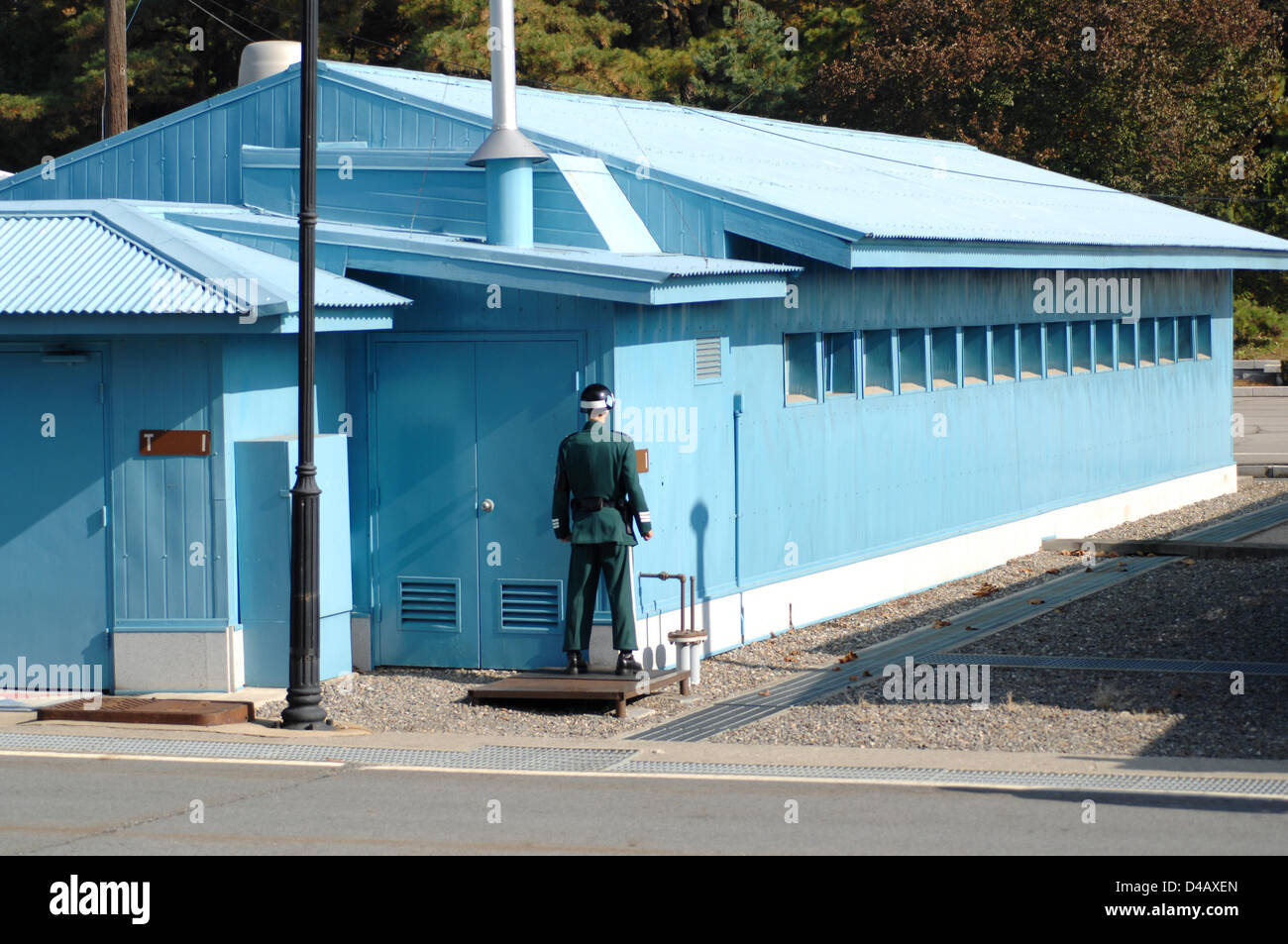 UNO barrack with soldier at the demarcation line between North and ...