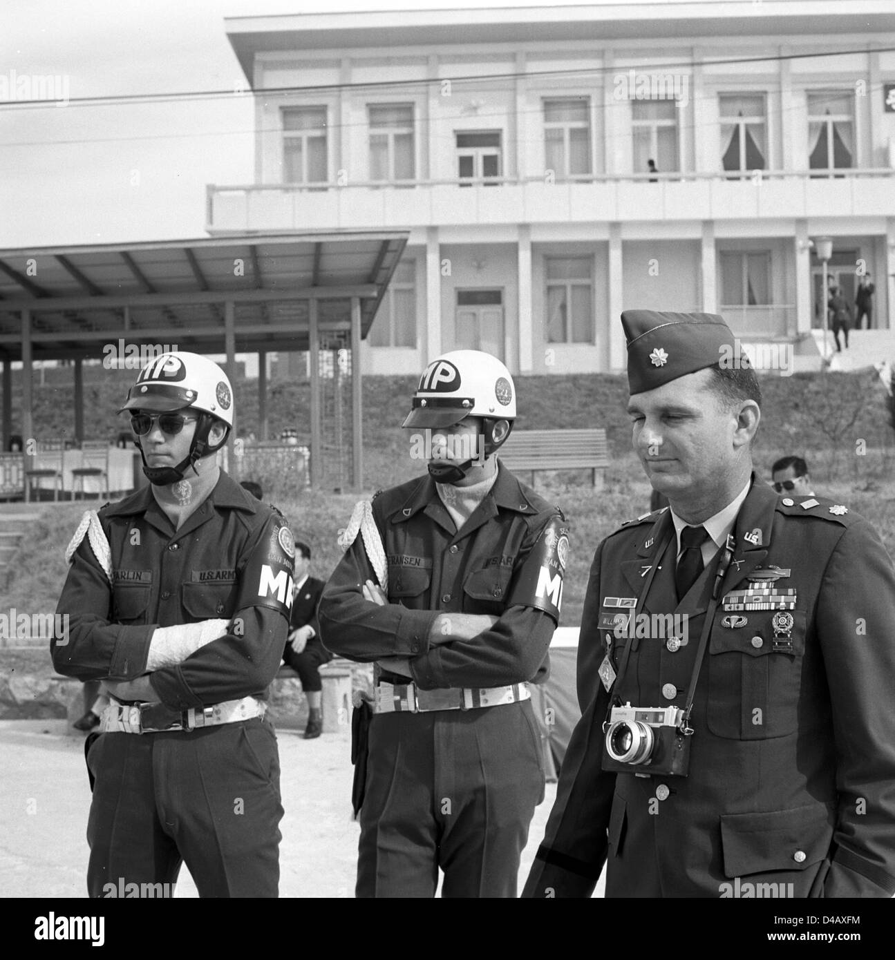 Members of the US army, belonging to the JSA (Joint Security Area), in ...