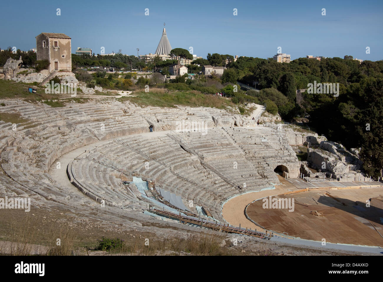 Syracuse, Italy, in the ruins della Neapolis Archaeological Park Stock ...