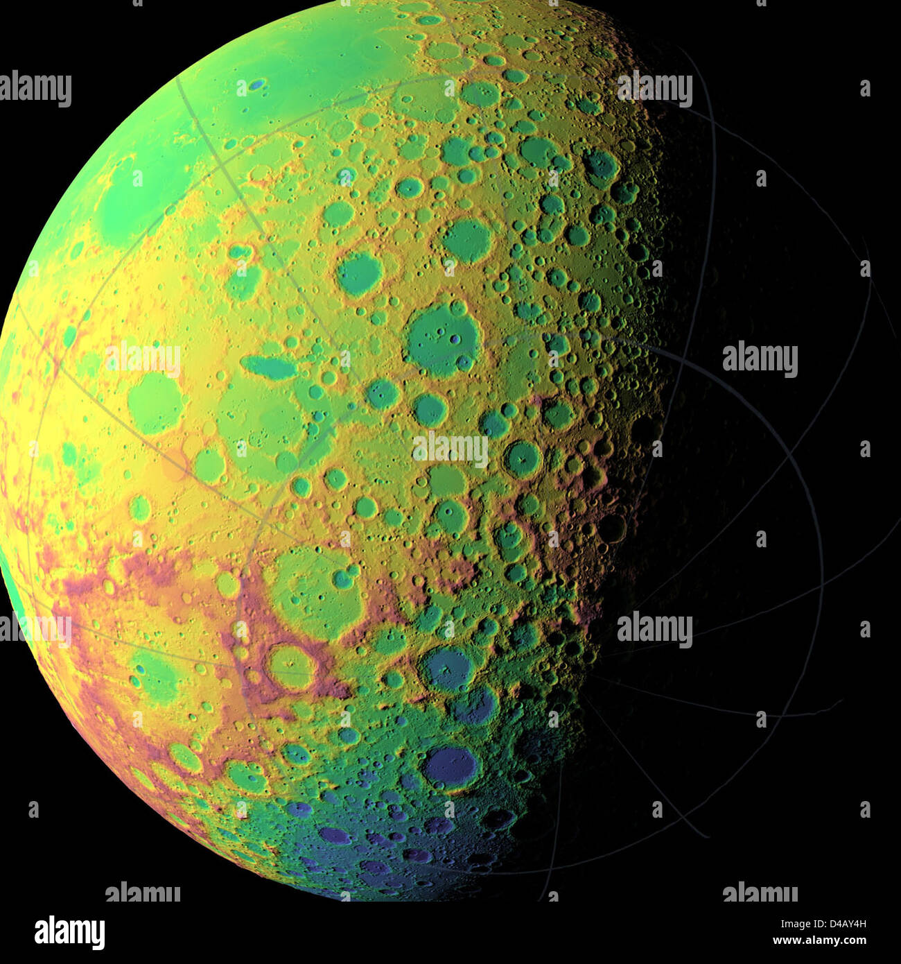 NASA's LRO Creating Unprecedented Topographic Map of Moon Stock Photo ...