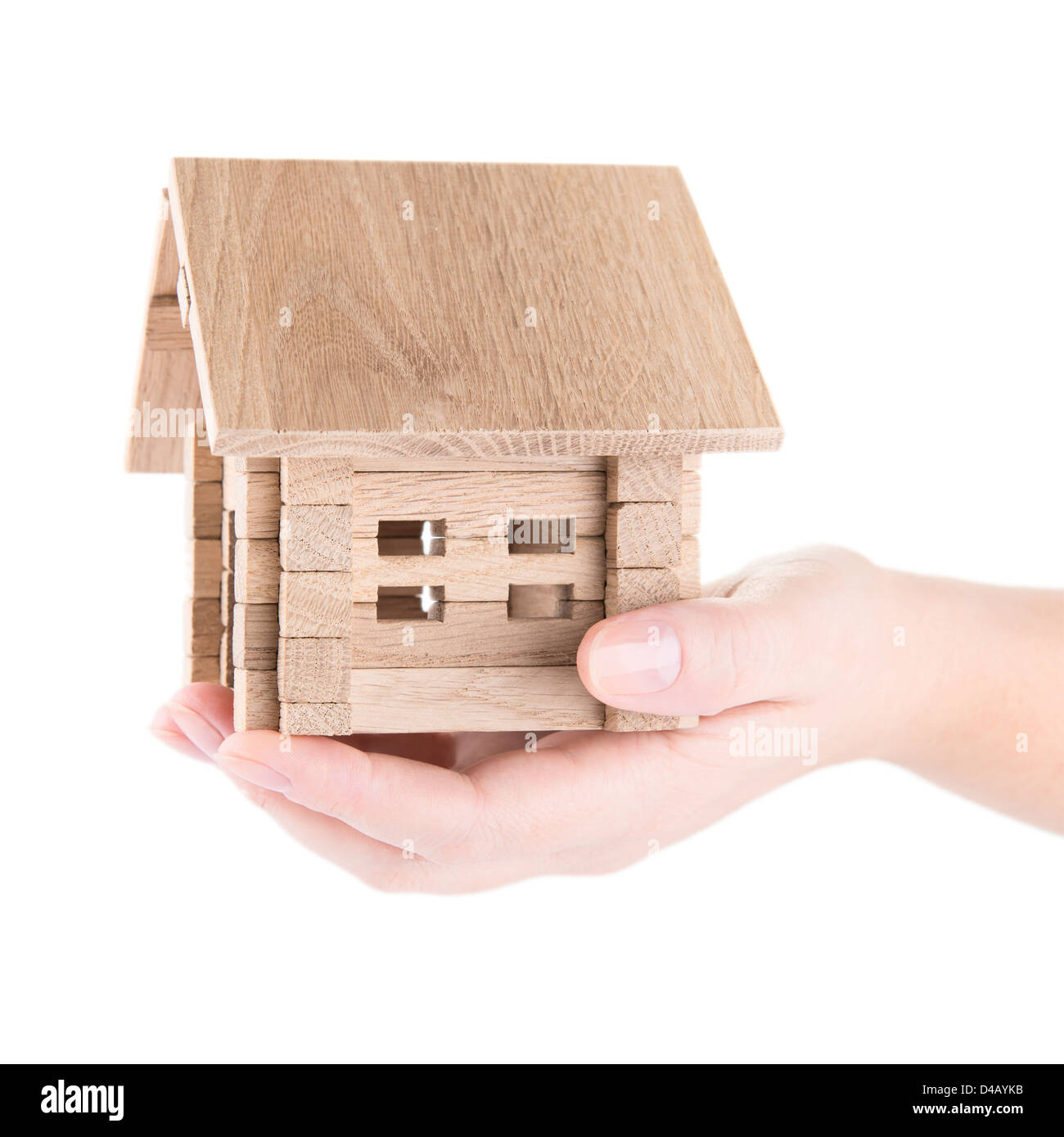 Wooden house model in Cut Out Stock Images & Pictures - Alamy