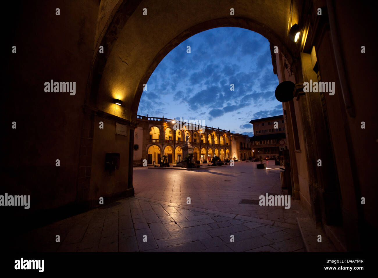 Marsala, Italy, the old town at night Stock Photo - Alamy