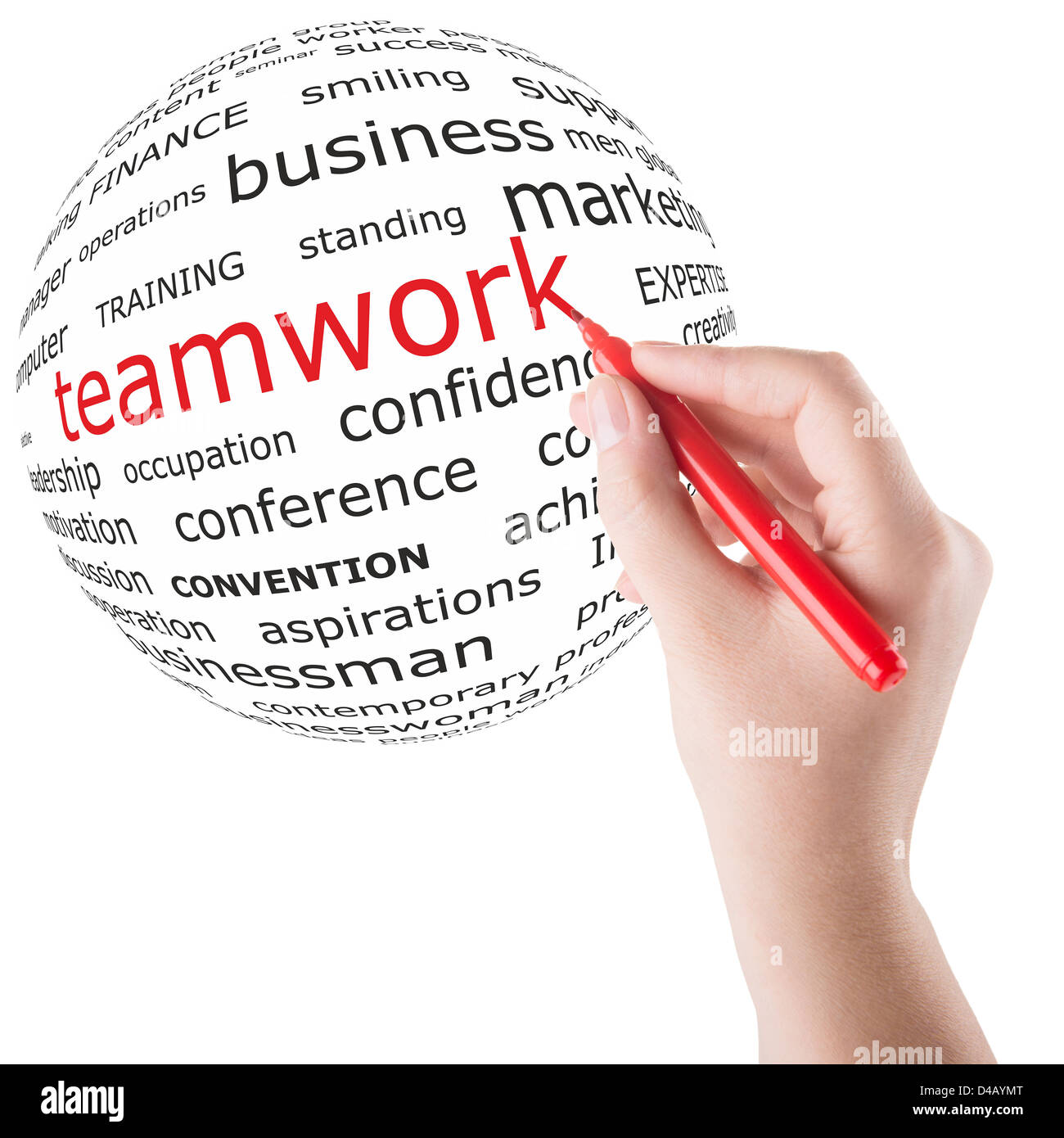 Hand Drawing Teamwork Concept Marker Cut Out Stock Images & Pictures ...
