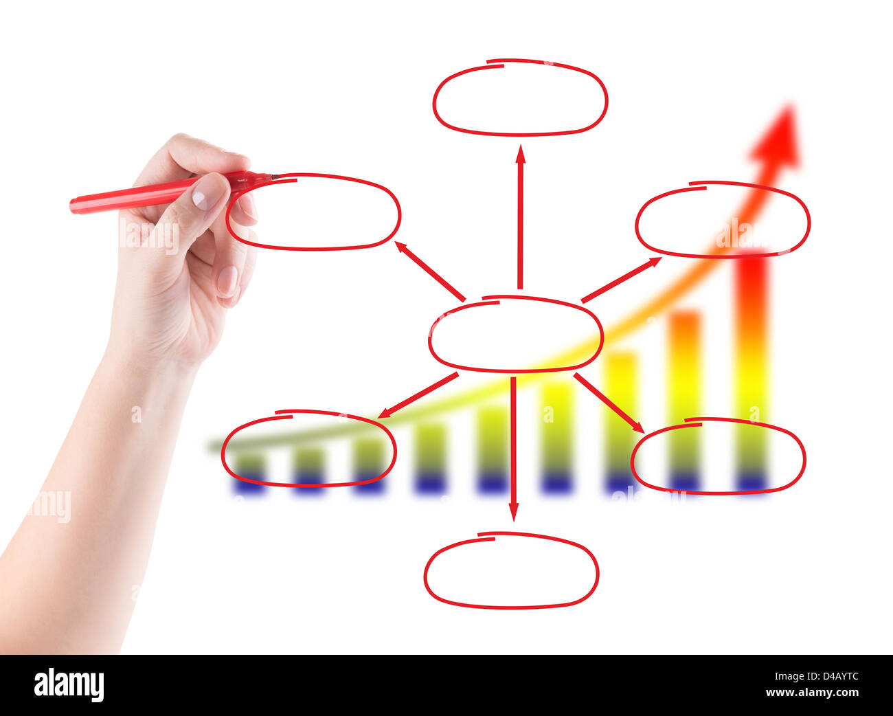 Hand drawing a diagram of business process Stock Photo - Alamy
