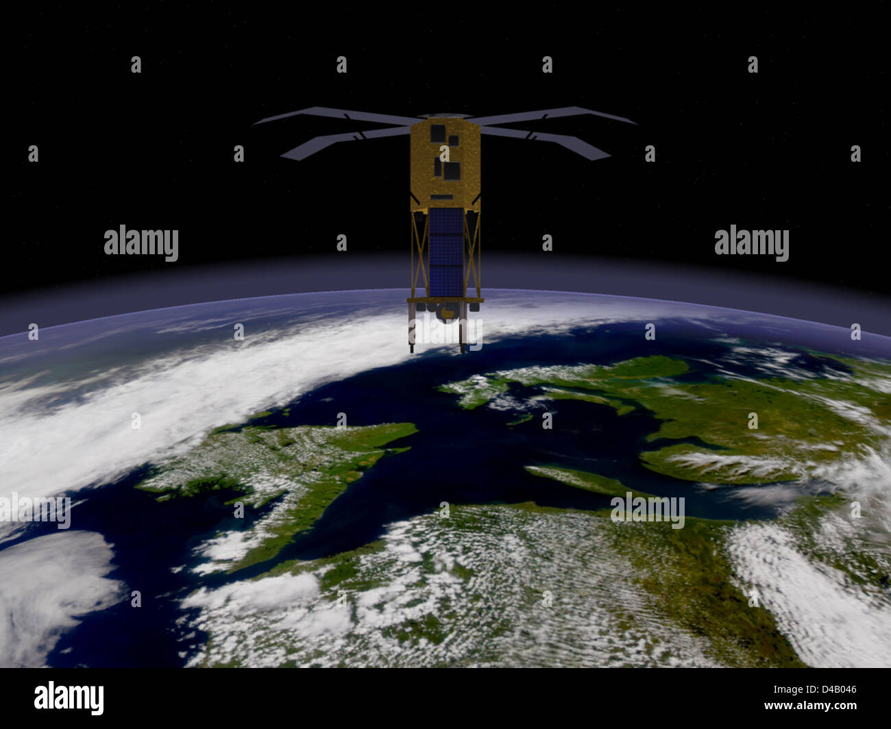 The SeaWiFS satellite, part of NASA’s Earth observation program, orbits ...