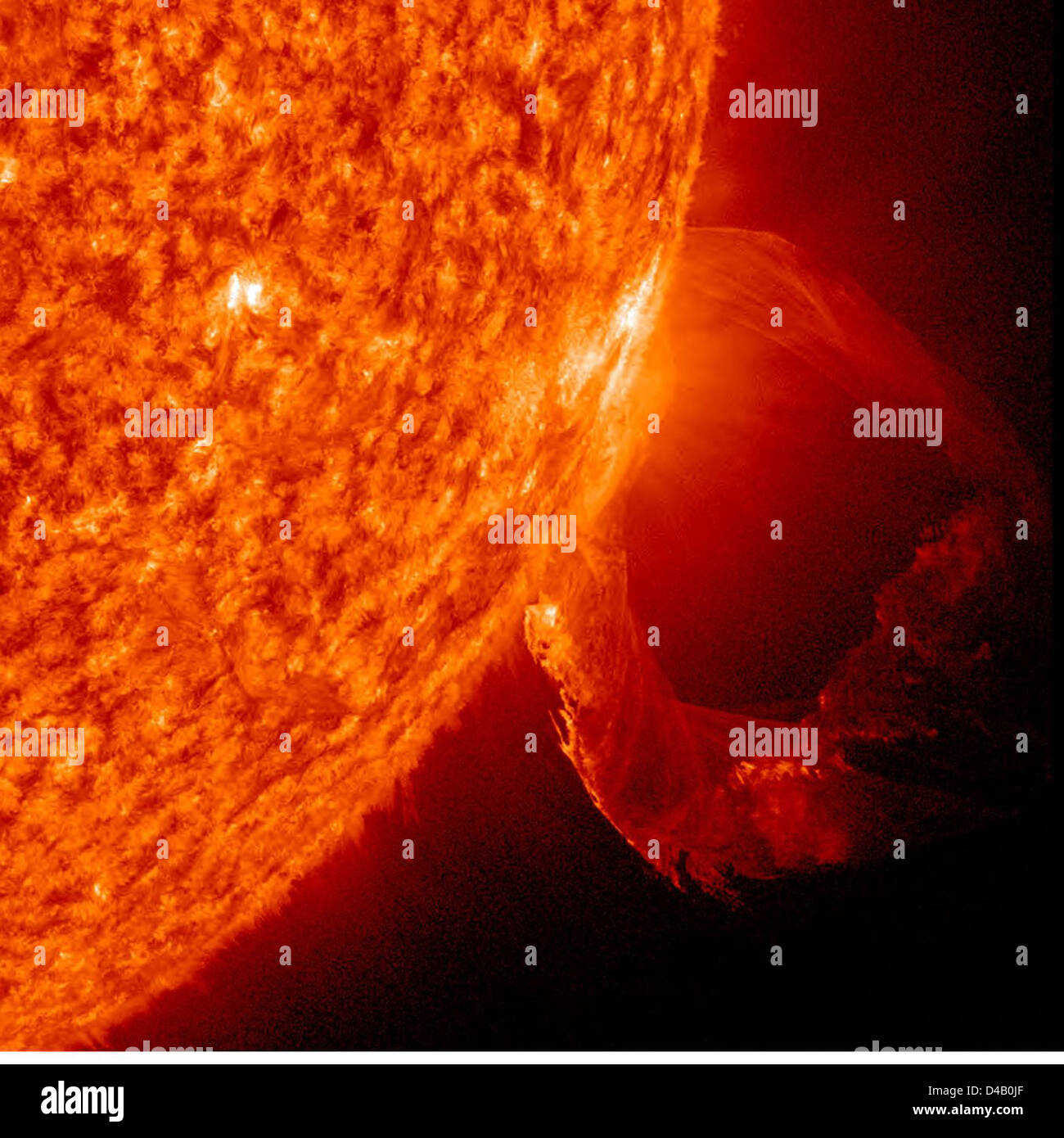 NASA captured a close-up view of a solar prominence eruption, a massive ...