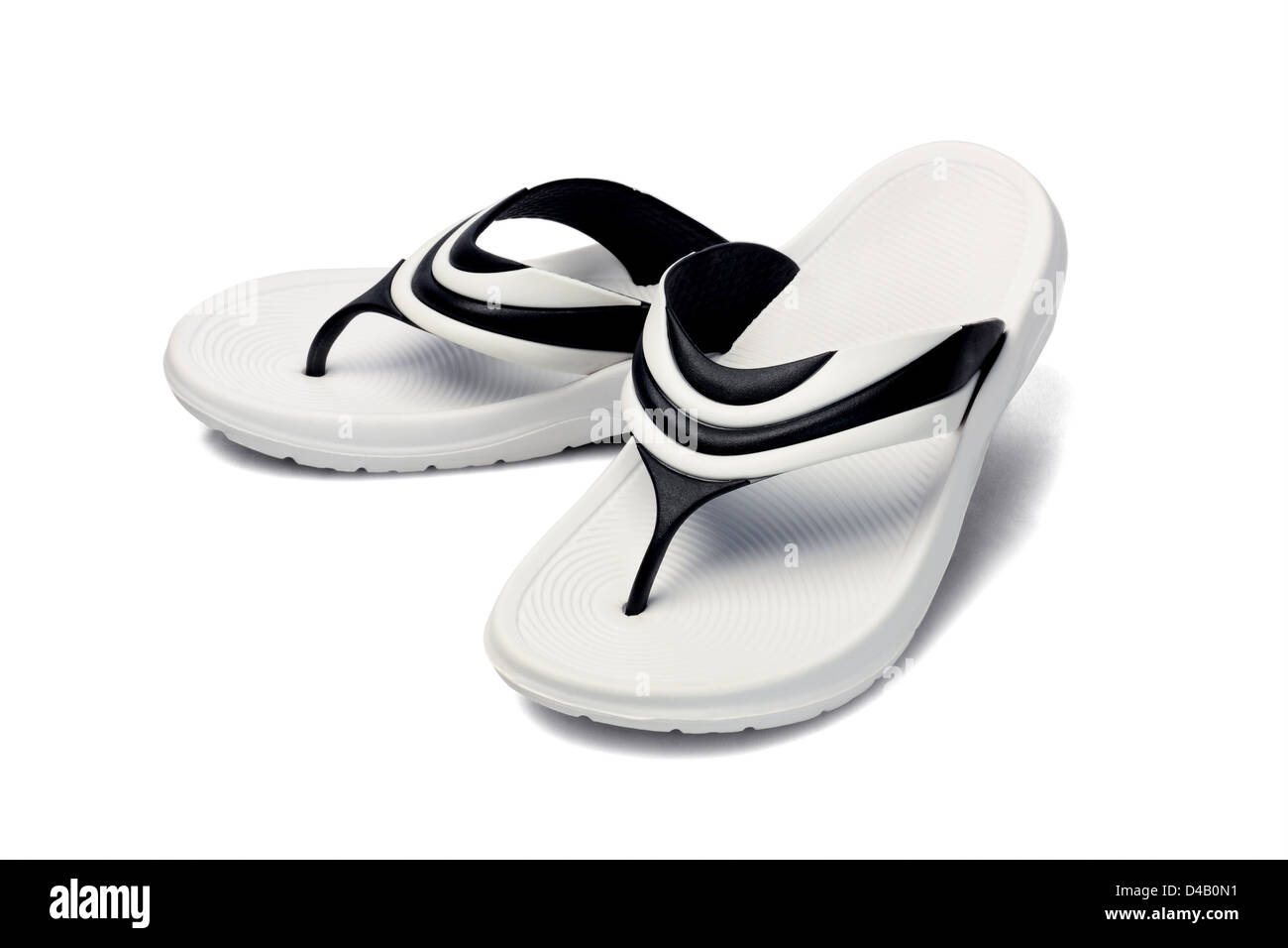 Rubber Slippers on White Background Stock Photo - Alamy