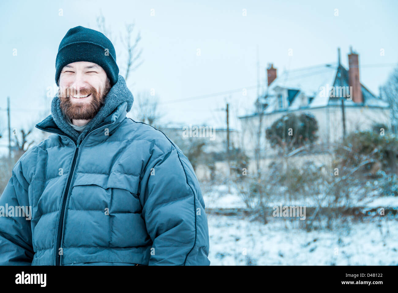 Portrait of man in winter clothing Stock Photo - Alamy