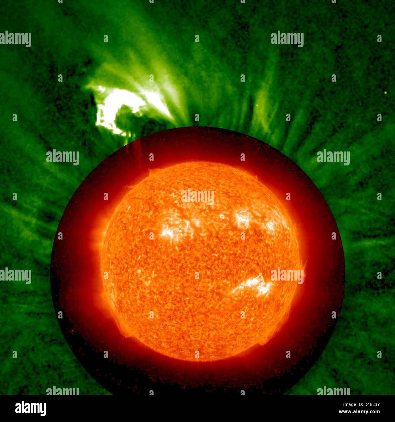 A Coronal Mass Ejection (CME) captured in space, exhibiting a dramatic ...