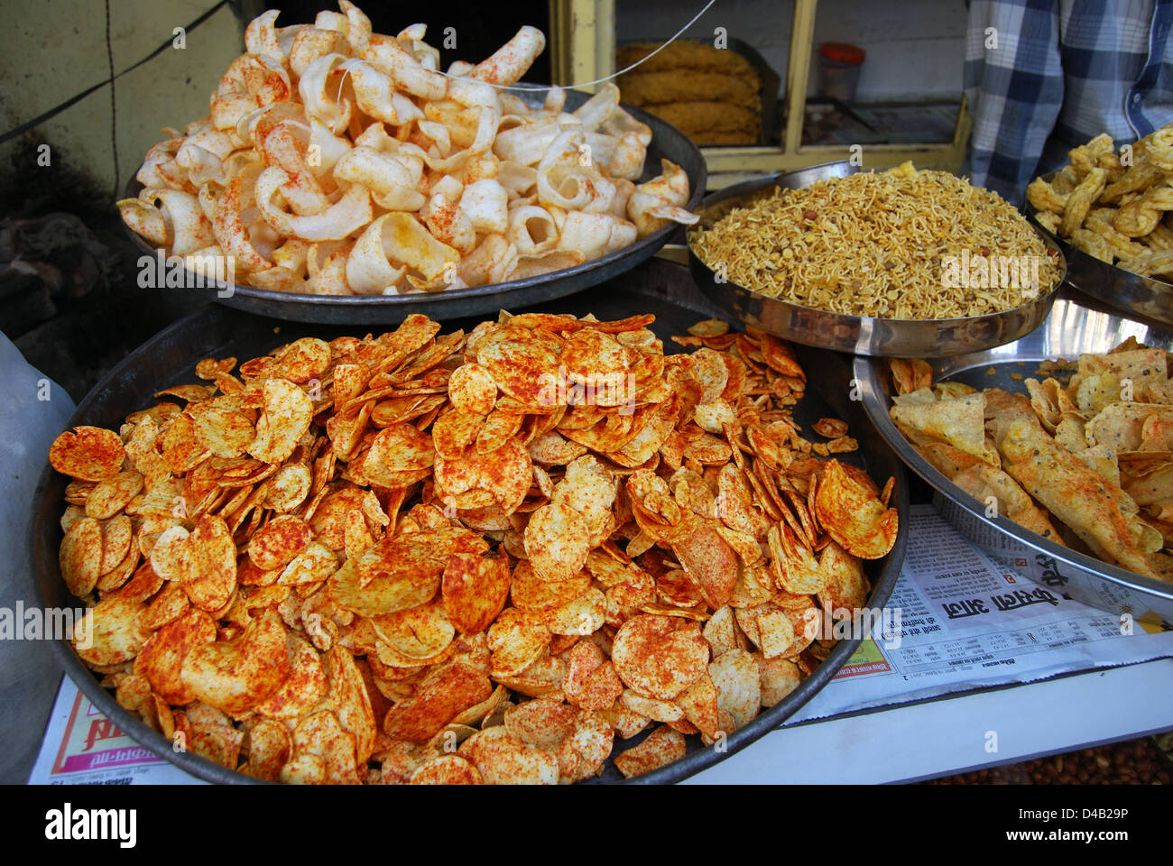 View of Indian snacks on the streets of jodhpur Stock Photo - Alamy