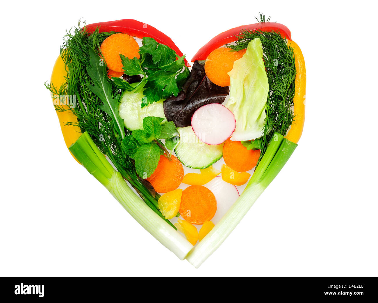 Heart shape made of vegetables Stock Photo - Alamy