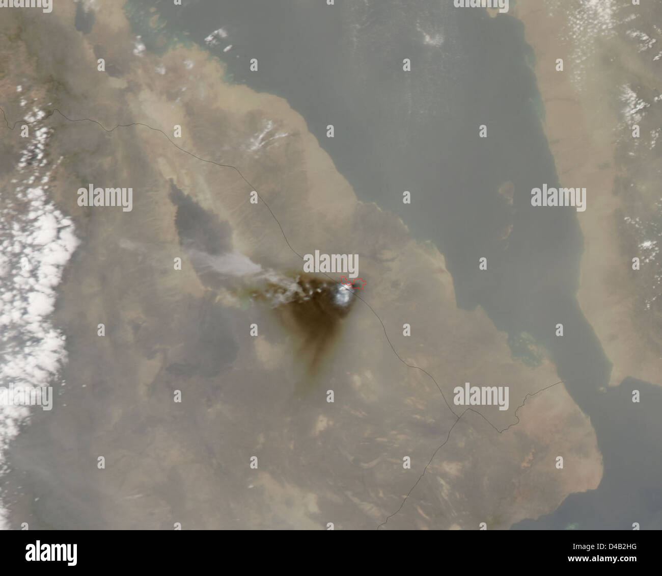 NASA's Aqua satellite captured images showing the dark ash from the ...