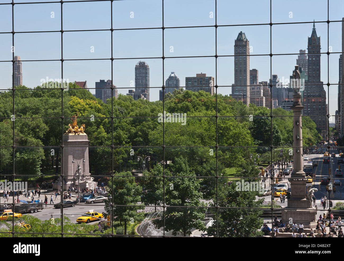 COLUMBUS CIRCLE AND CENTRAL PARK SOUTH FROM DEUTSCHE BANK CENTER MALL ...