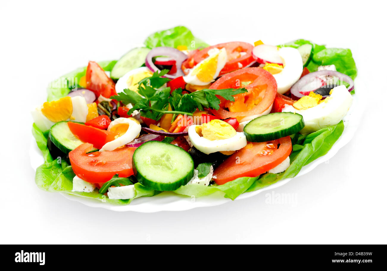 Plate with vegetable sliced salad Stock Photo - Alamy