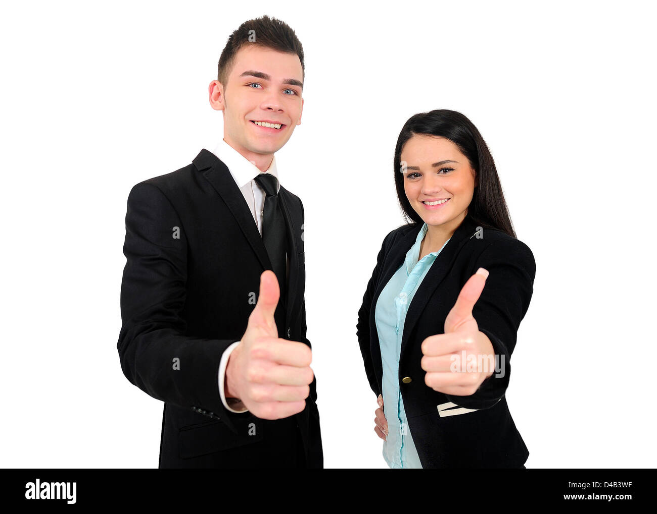 Isolated young business couple approve Stock Photo - Alamy