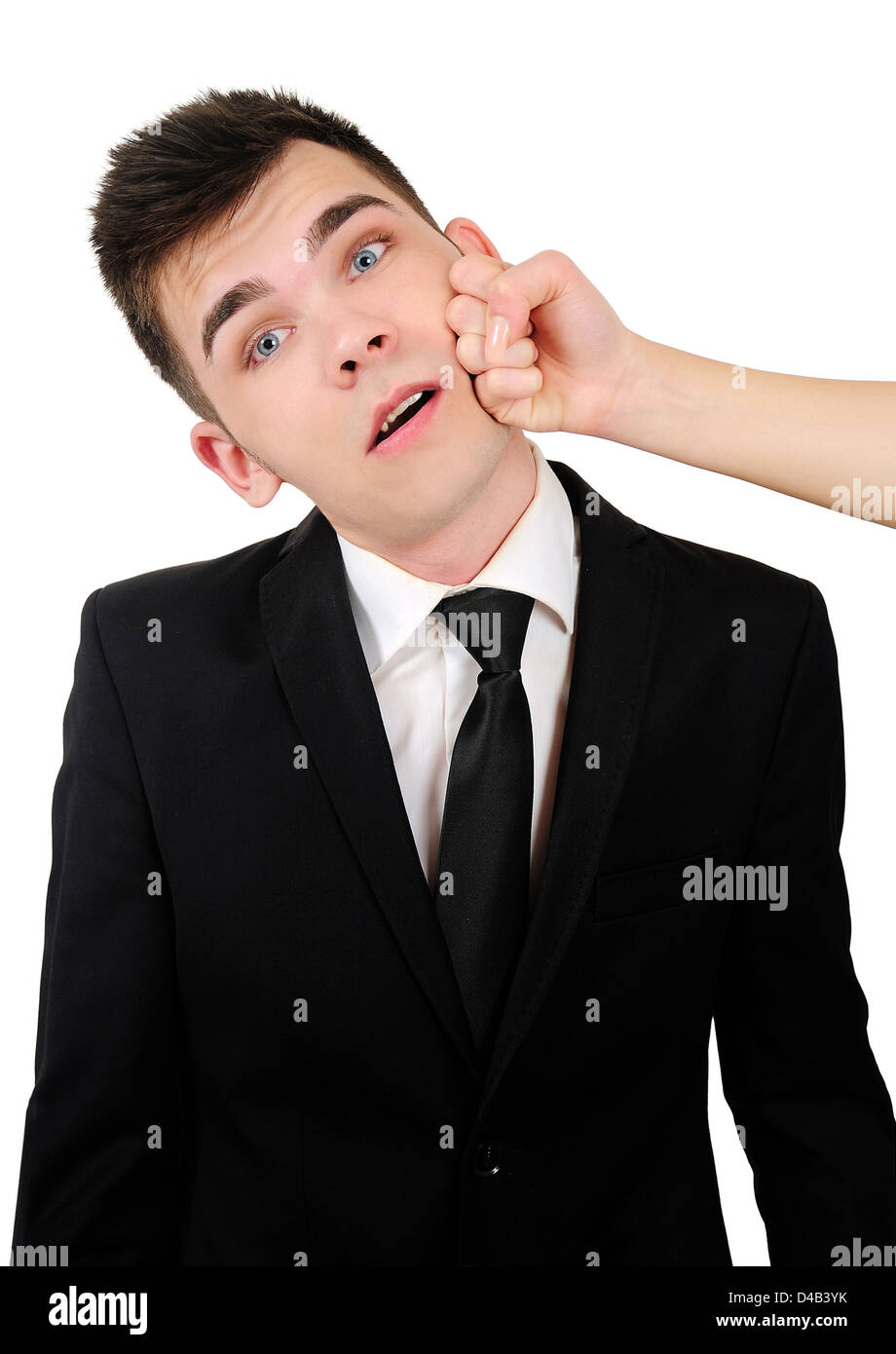 Isolated young business man defeat Stock Photo - Alamy