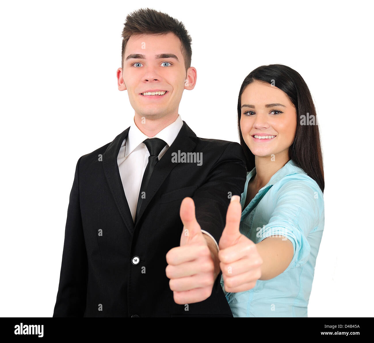 Isolated young business couple approve Stock Photo - Alamy