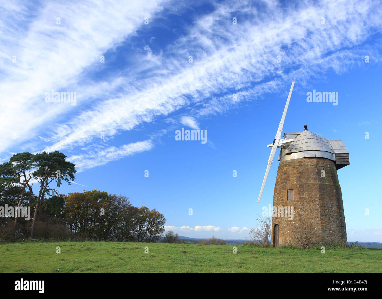 A disused Windmill on a hill outside the small village of Tysoe, in ...