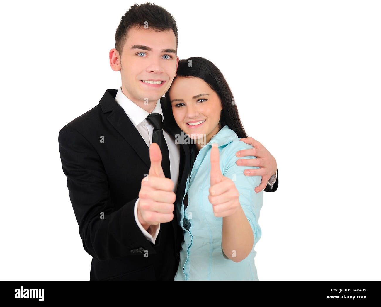 Isolated young business couple agreement Stock Photo - Alamy