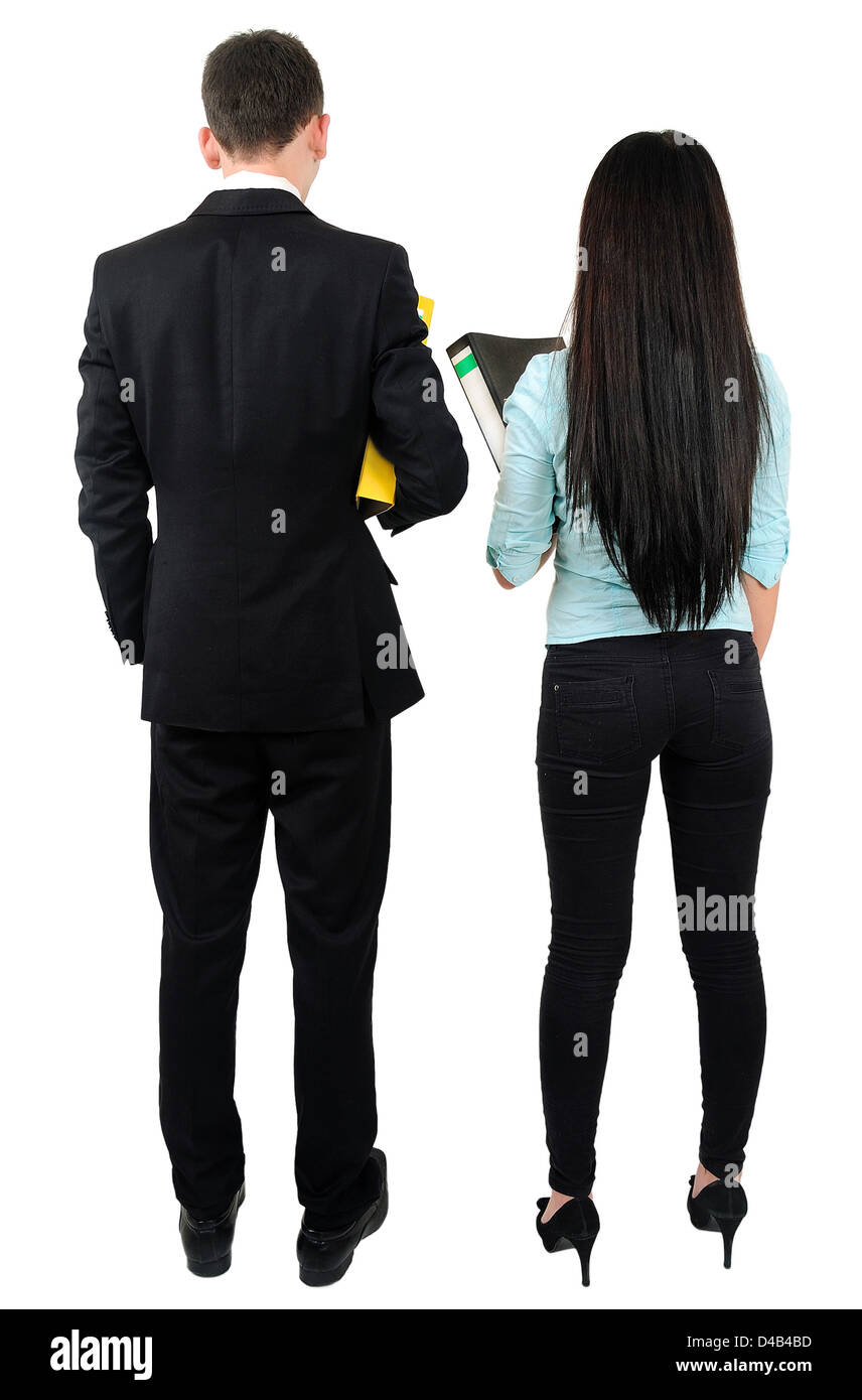 Man standing behind woman suit hi-res stock photography and images - Alamy