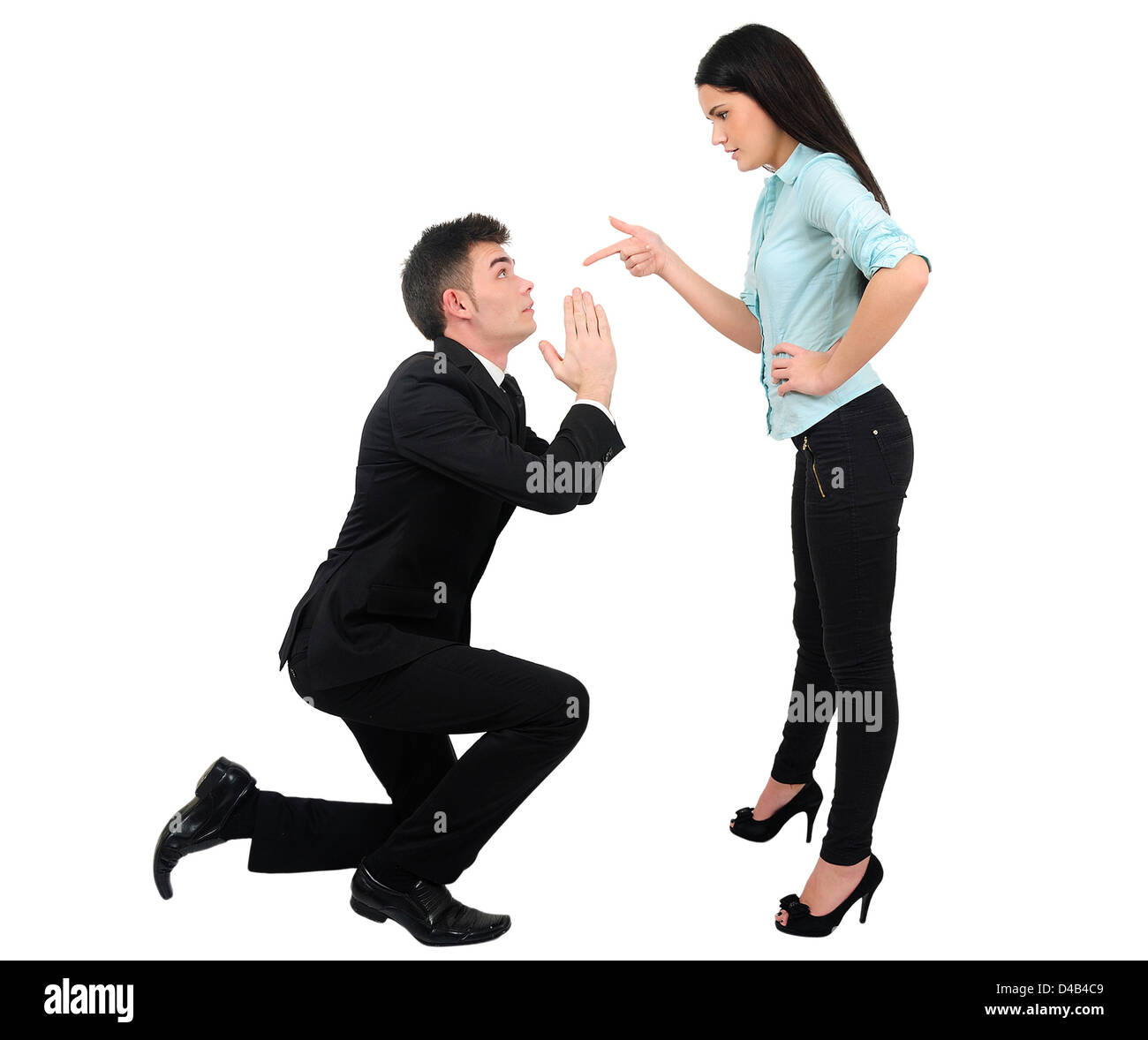 Isolated young business couple angry Stock Photo - Alamy