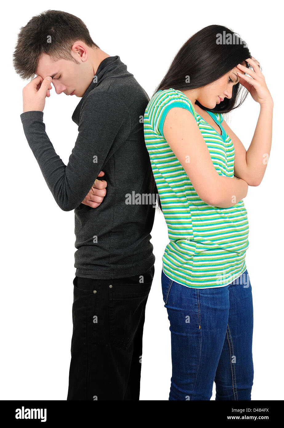 Isolated young casual couple argue Stock Photo - Alamy