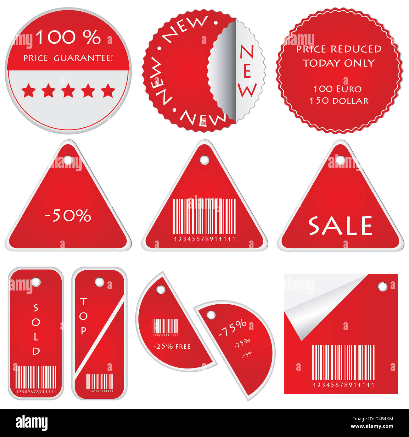 Vector set of tags Stock Photo - Alamy