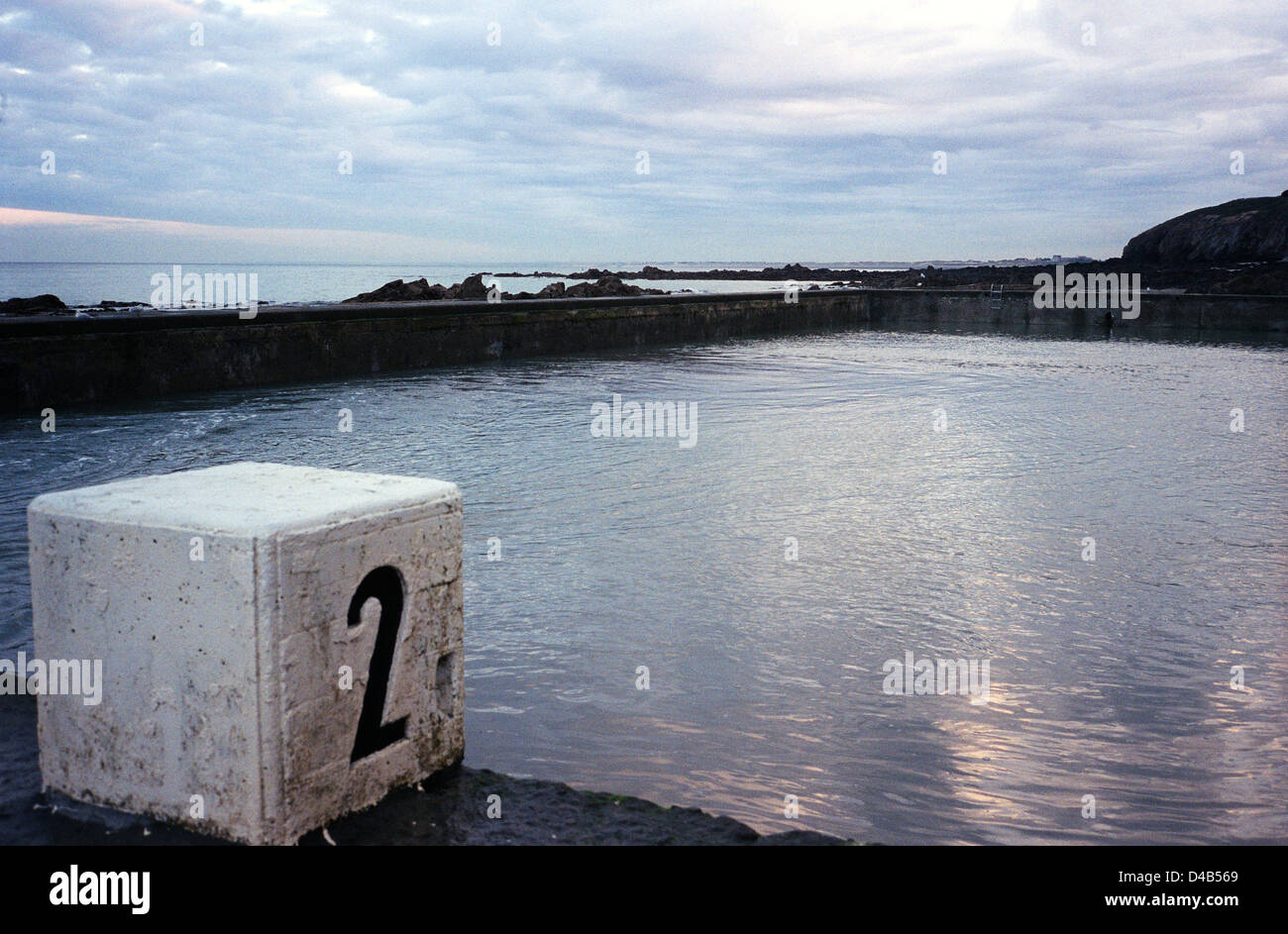 Tidal seawater swimming pool, Granville, Normandy Stock Photo - Alamy