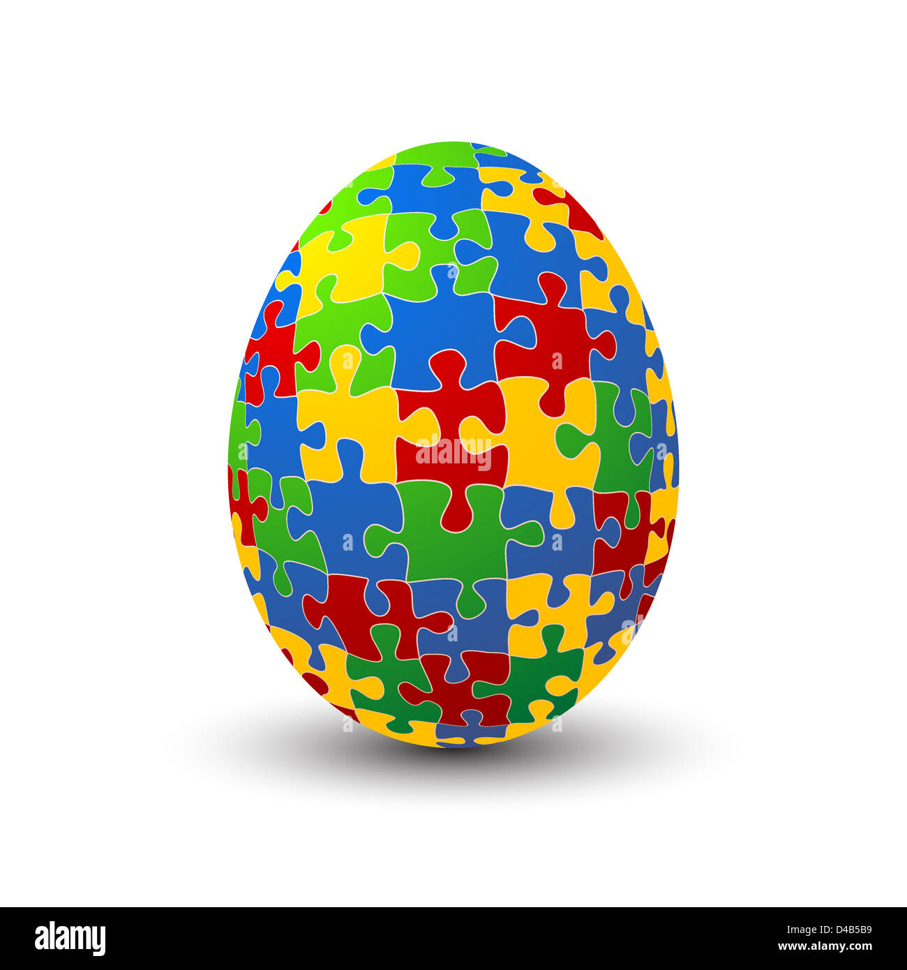 Jigsaw puzzle Easter egg against white background Stock Photo - Alamy