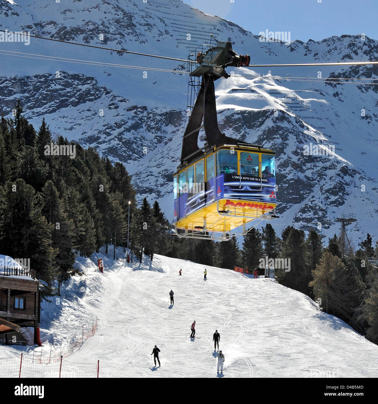 Cable car in winter, Bormio, Italian Alps Stock Photo - Alamy