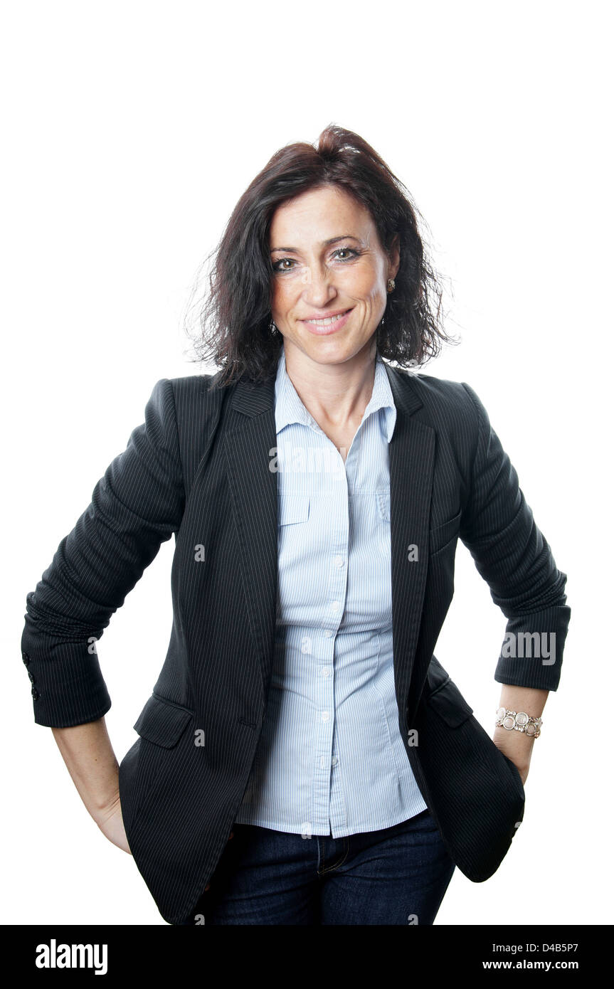Positive mature woman manager hi-res stock photography and images - Alamy