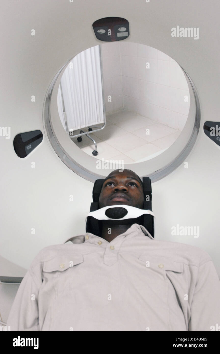 Patient undergoing computer tomography of head Stock Photo - Alamy