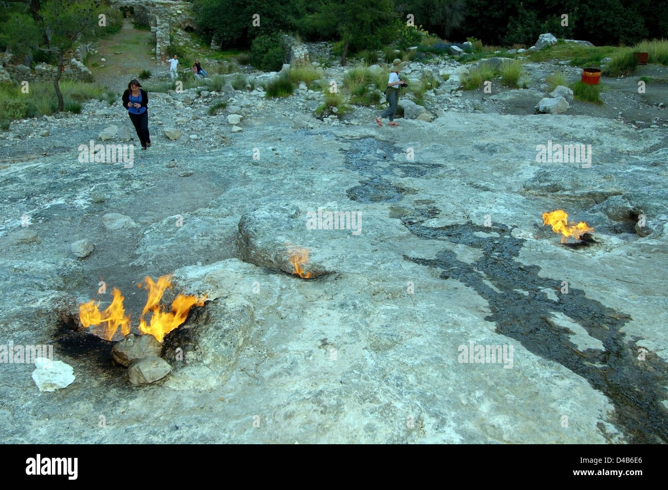 Burning gas vents, Chimeras, Mount Chimaera, Olympos, Turkey, Western ...