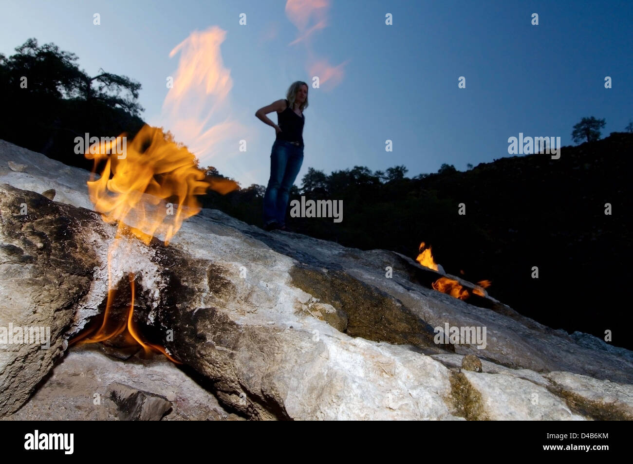 Burning gas vents, Chimeras, Mount Chimaera, Olympos, Turkey, Western ...
