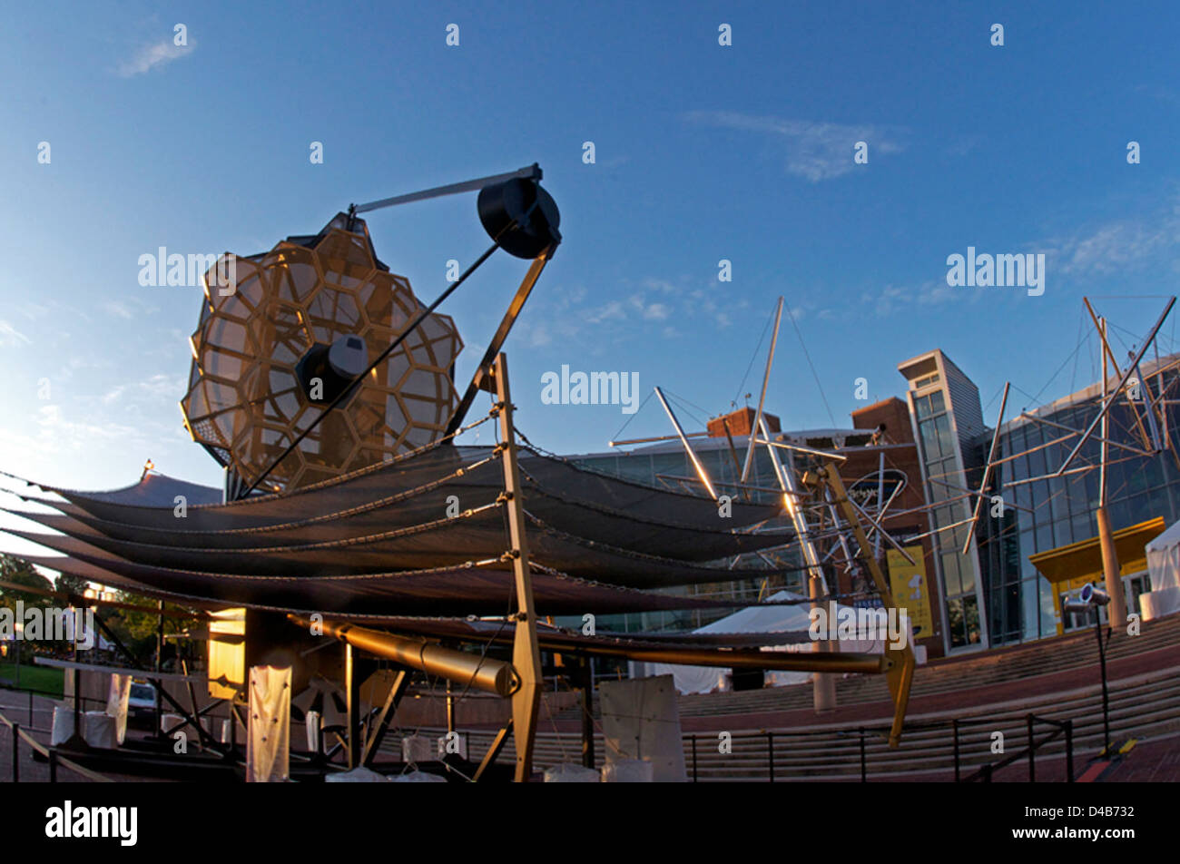 The James Webb Space Telescope (JWST) is displayed at Maryland Science ...