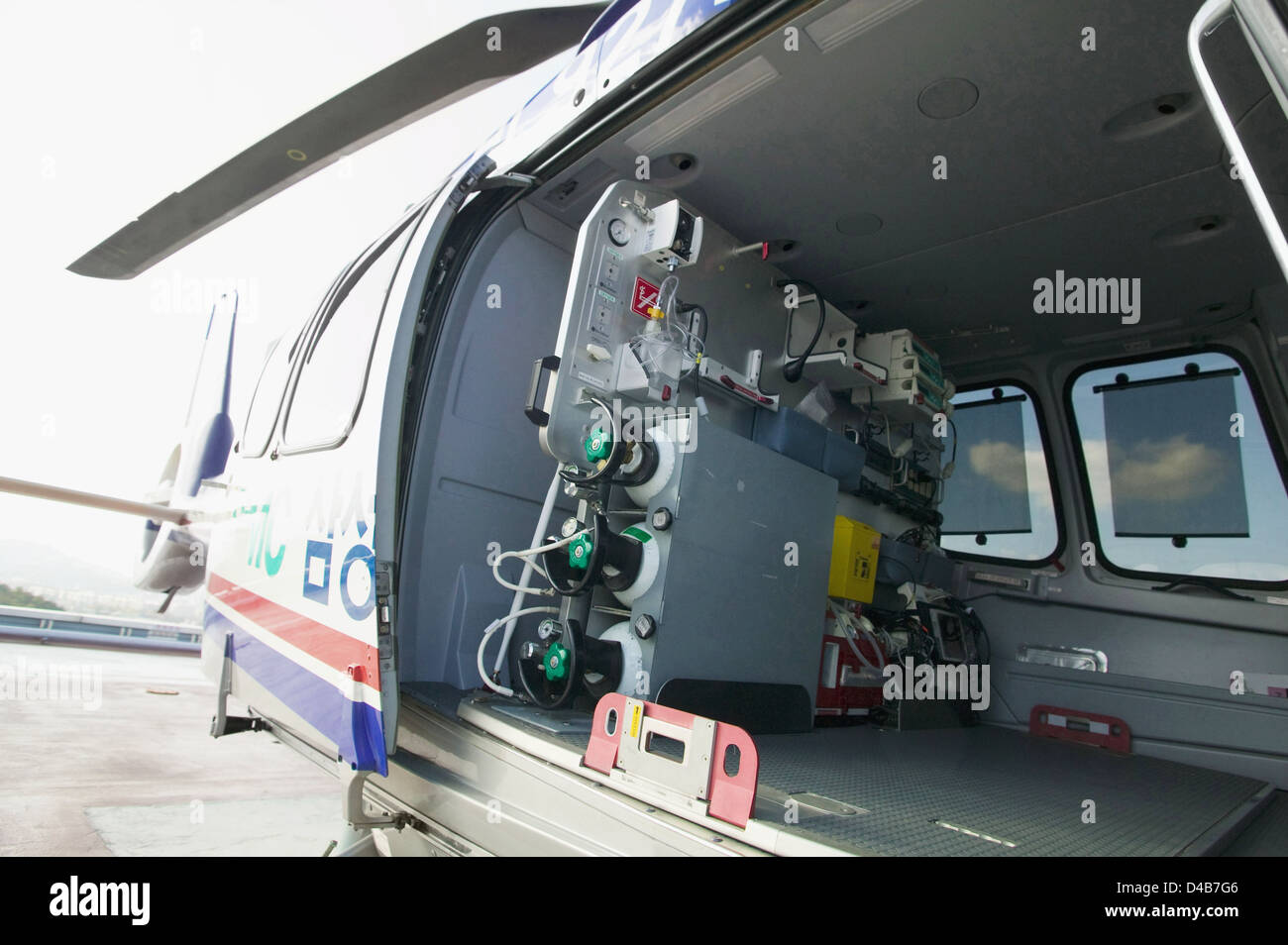 South Korea, Seoul, Samsung Medical Center, air ambulance interior ...