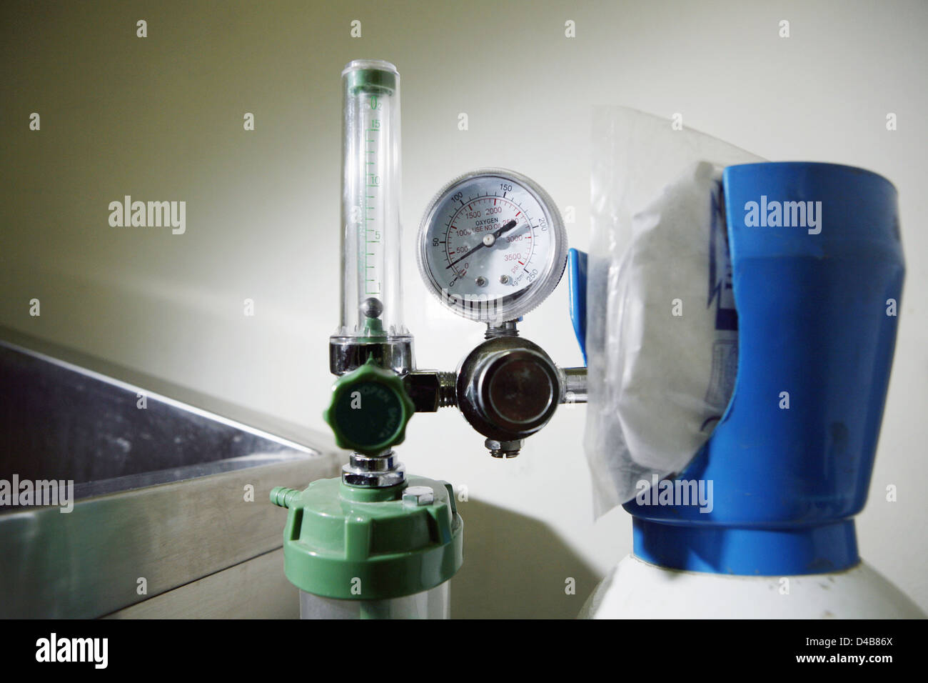 Oxygen tanks used by anesthetist to help revive patients under ...