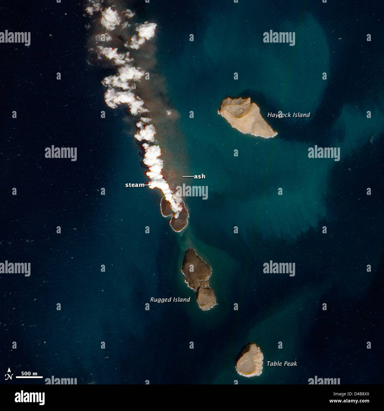 A new volcanic island in the Red Sea continues to grow, as captured by ...