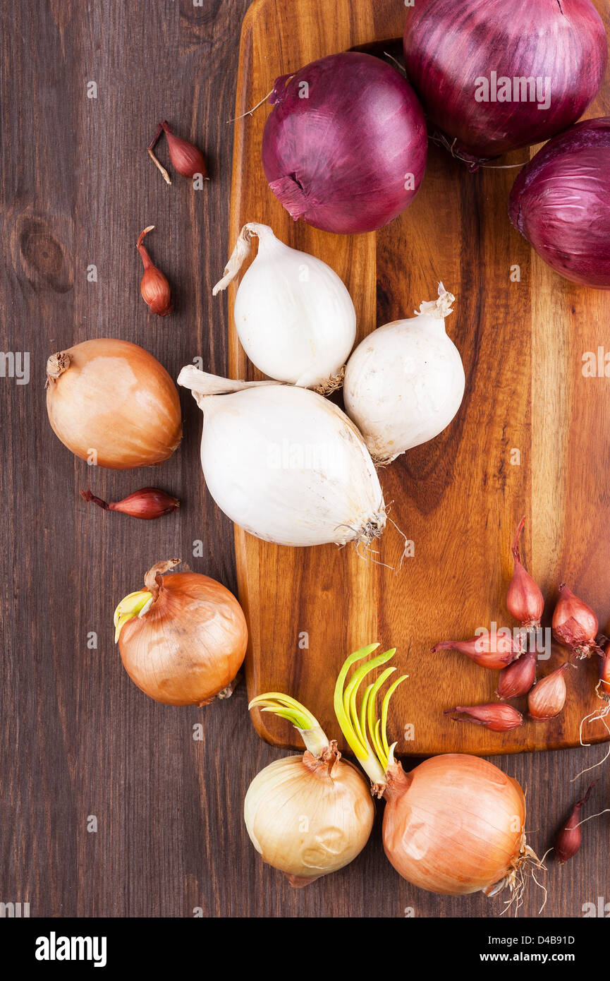 Different varieties of onions Stock Photo - Alamy