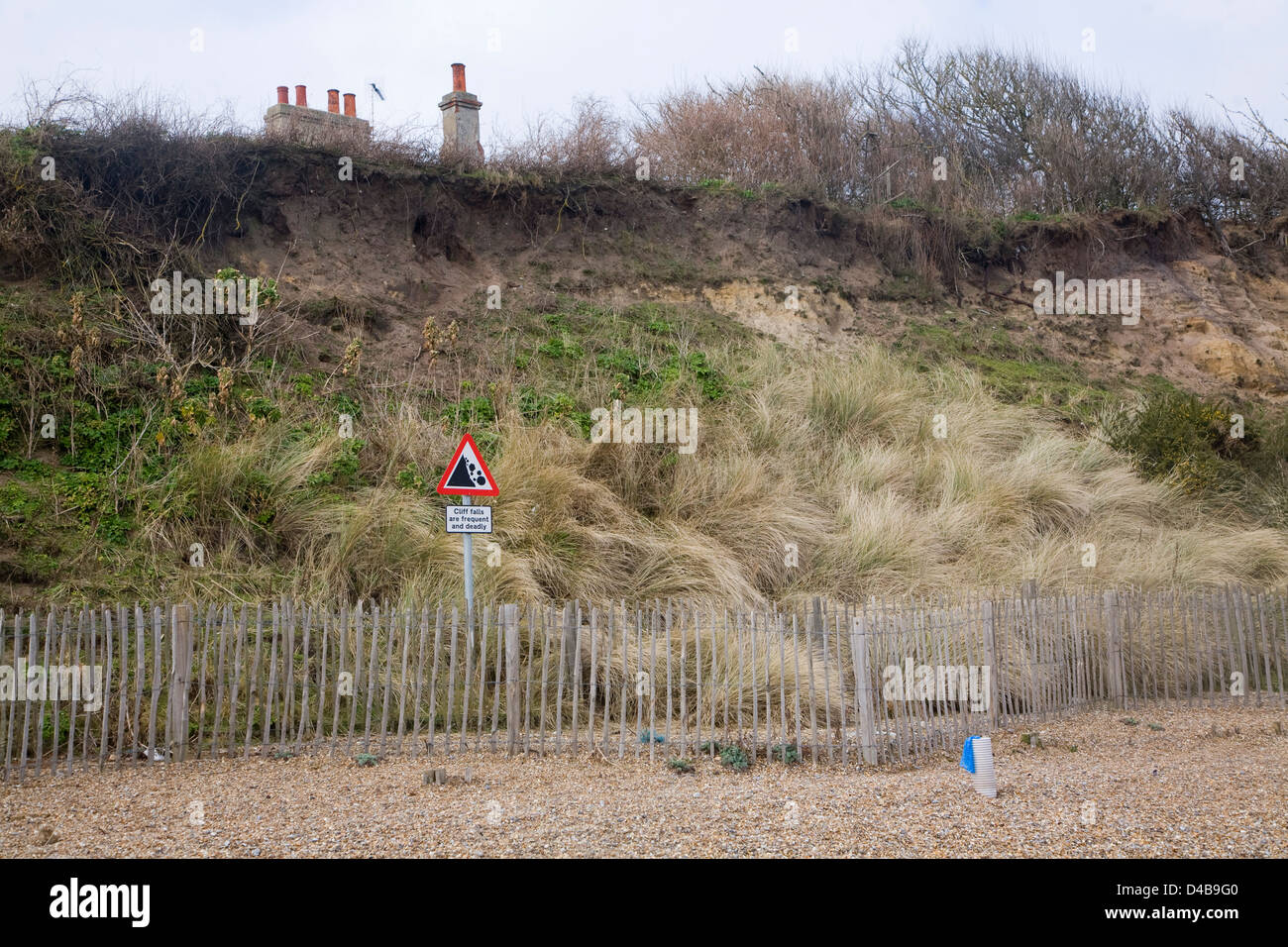 Soft engineering coastal defences at Dunwich, Suffolk, England Stock ...