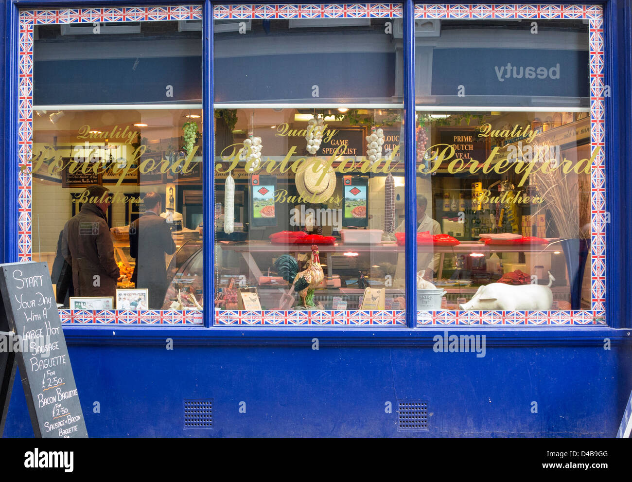 Porterford Butchers window display, Watling Street, City of London ...