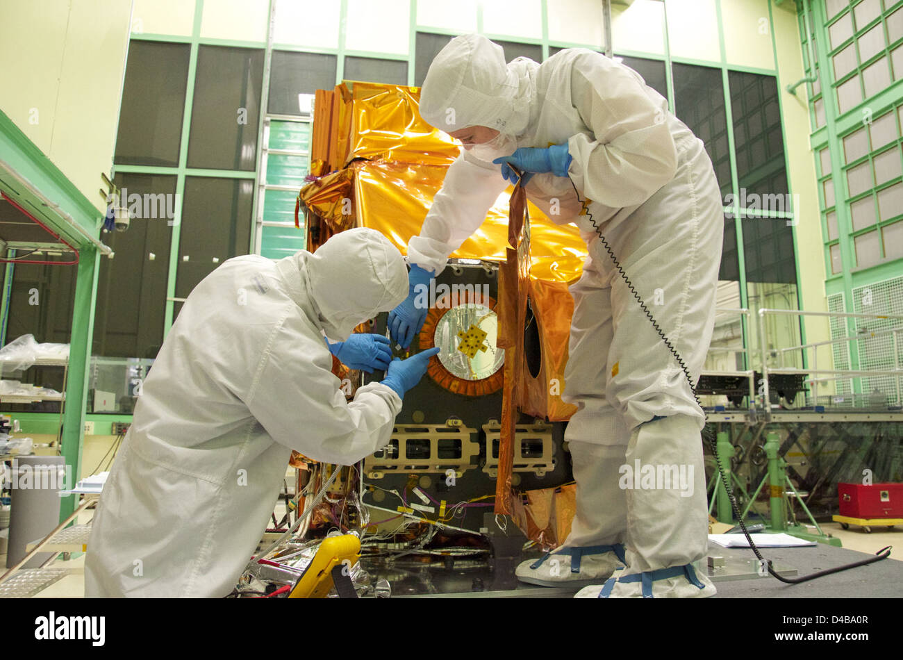 The Landsat TIRS (Thermal Infrared Sensor) instrument is assembled in ...