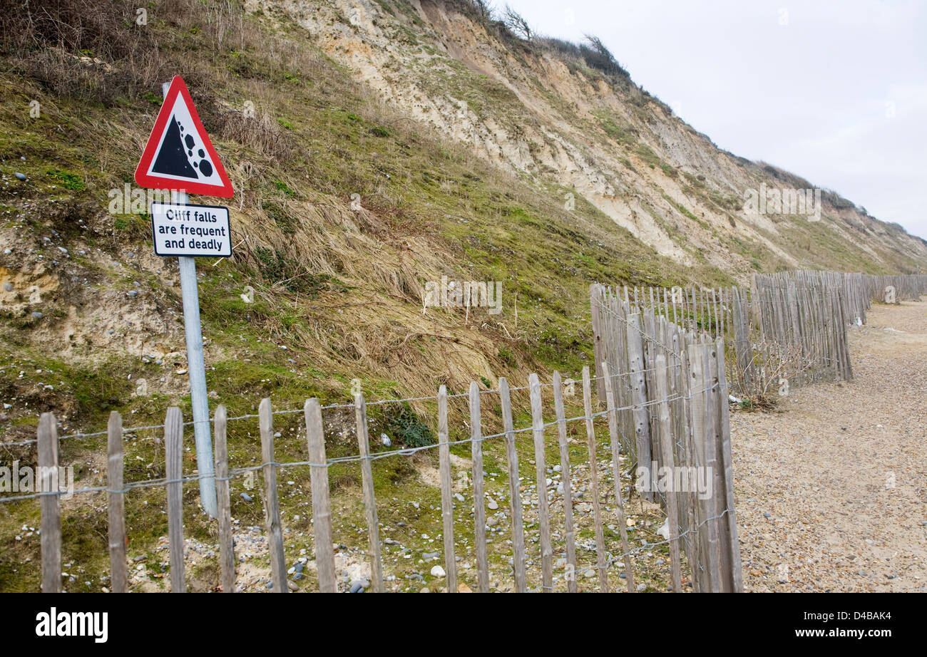Soft engineering coastal defences at Dunwich, Suffolk, England Stock ...