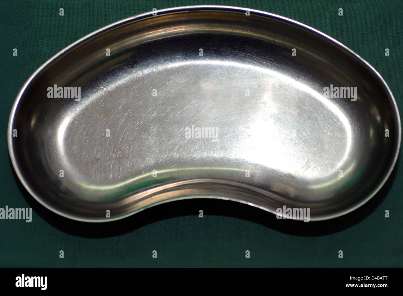A stainless steel kidney dish bowl used in medical surgical wards ...