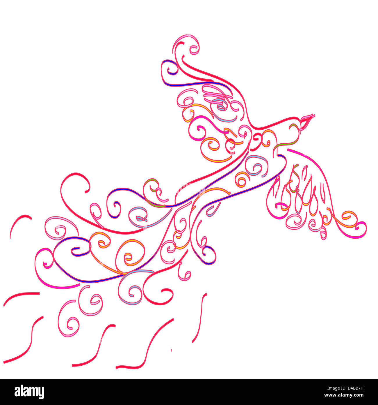 Phoenix fire bird illustration Cut Out Stock Images & Pictures - Alamy